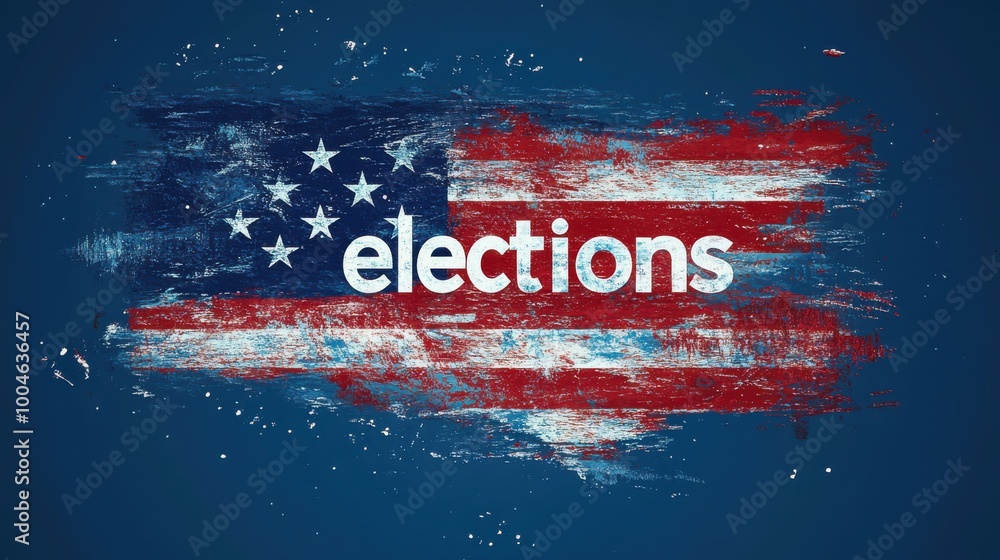 "Elections text over American flag with grunge texture, representing ...