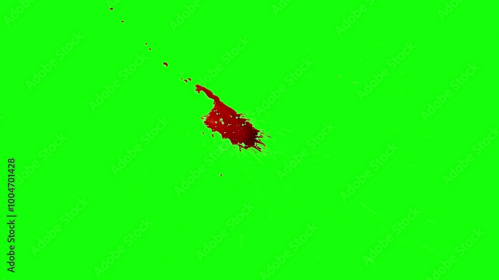 Different style blood splatter on green screen chroma, easy to cut ...