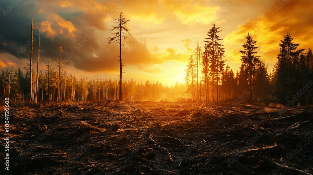 Deforestation, the clearing of forests, involves removing vast areas of ...