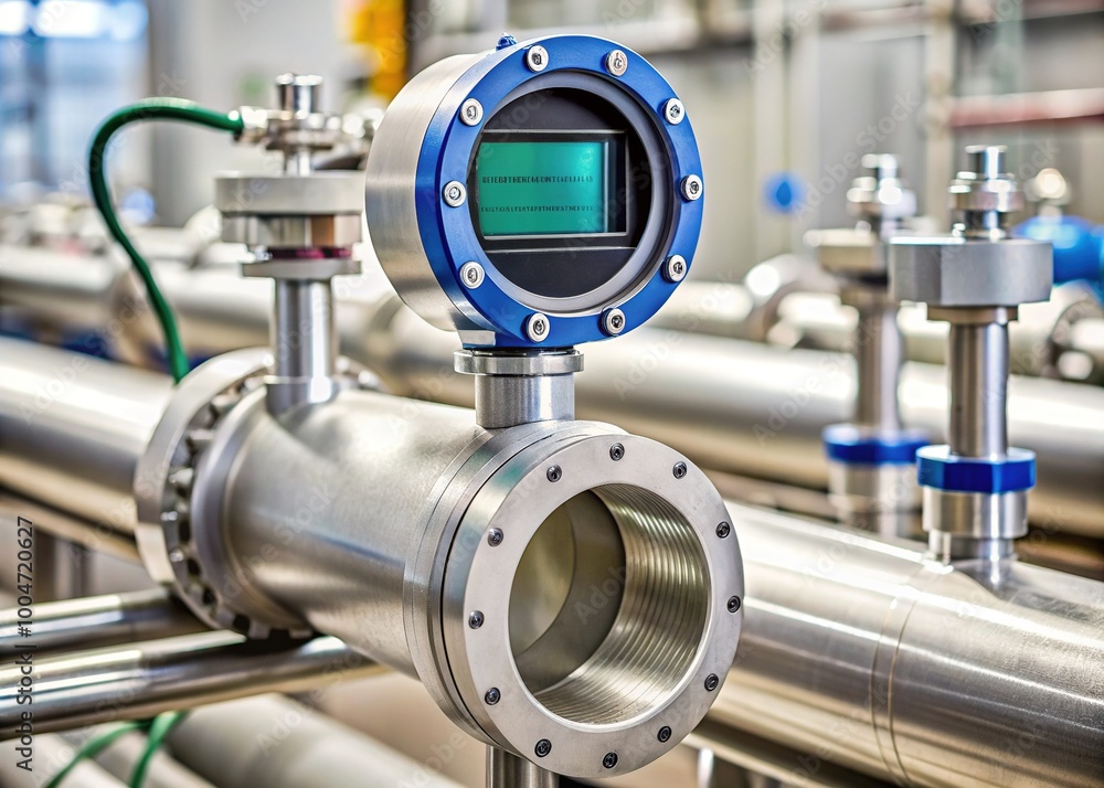 High-precision ultrasonic flow meter device with sleek design and ...