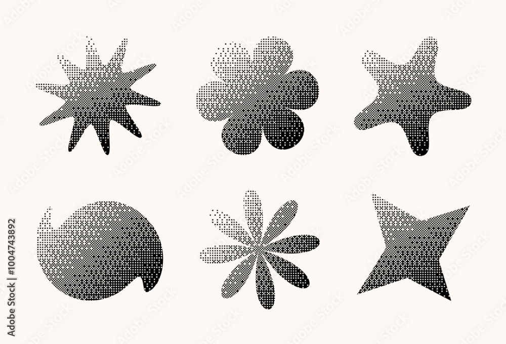 A bitmap collection of retro vector symbols featuring Y2K aesthetic ...