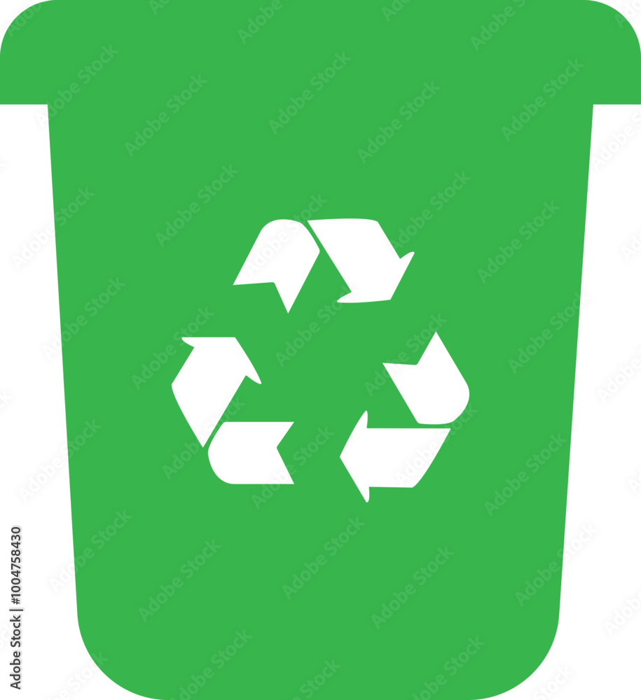 Trash bin Garbage icon in flat green. vector for apps or web trash ...