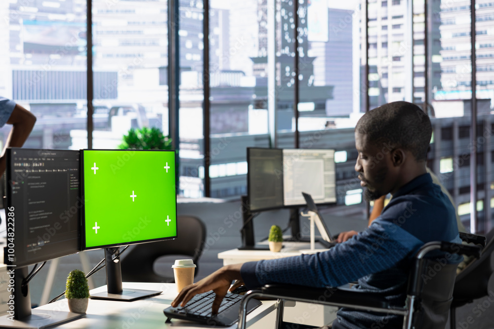 Person with paraplegia testing and deploying programs and systems on ...