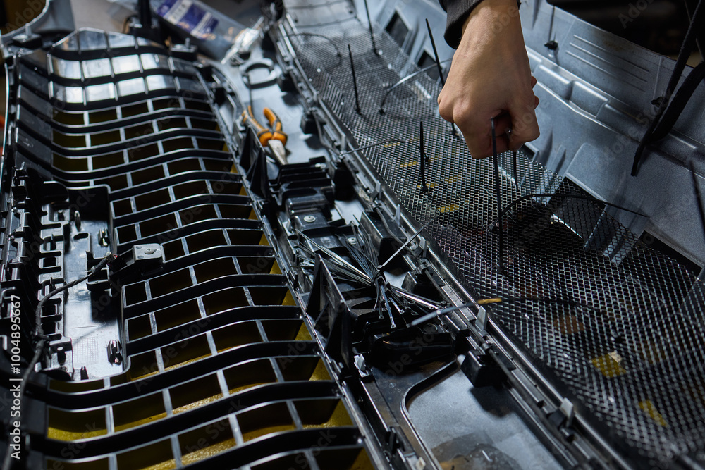 Hands Skillfully Engaged in the Complex and Detailed Process of ...