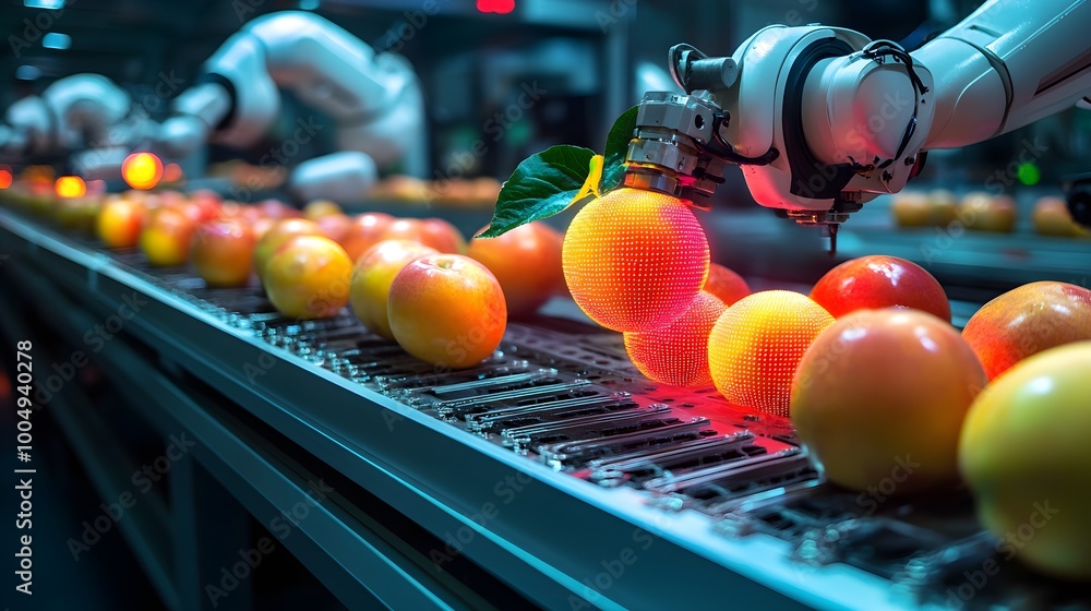 Automated food quality control, robots scanning fruit for imperfections ...