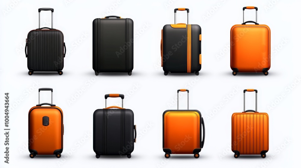Travel Essentials: A collection of sleek and modern suitcases in black ...