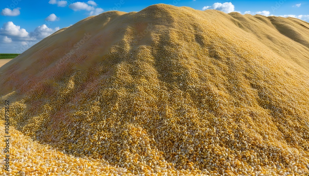 Cross-section of a massive corn silage pile showcasing vibrant green ...