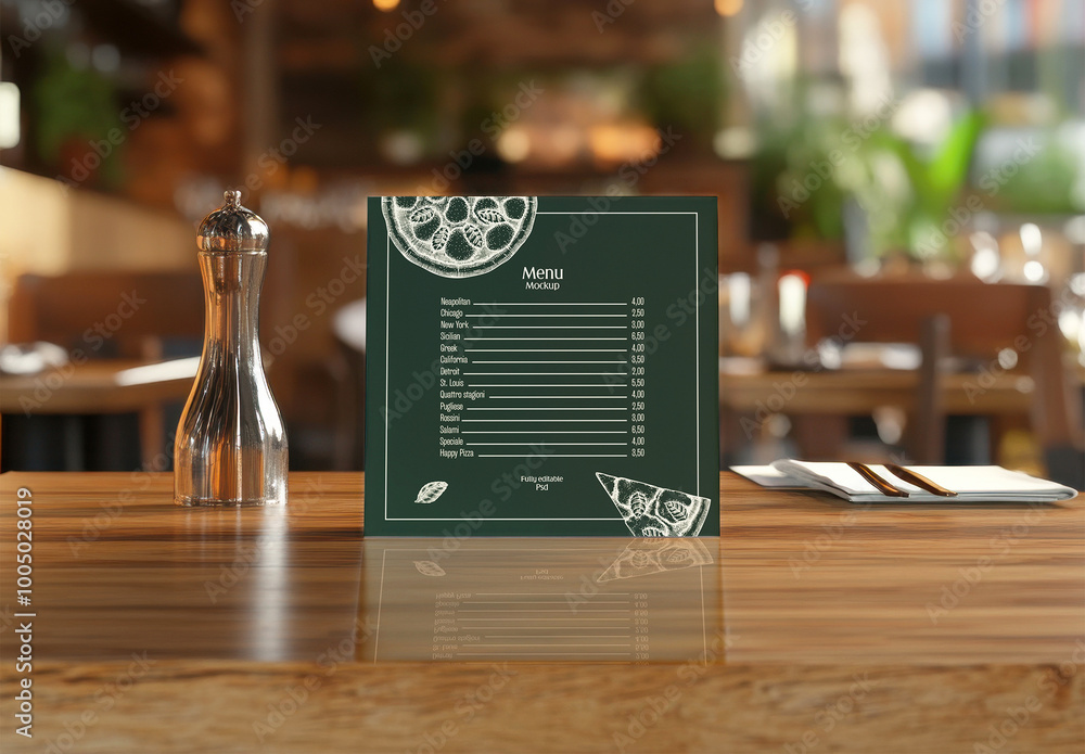 Elegant Restaurant Table Menu Mockup with Generative AI Stock Template ...