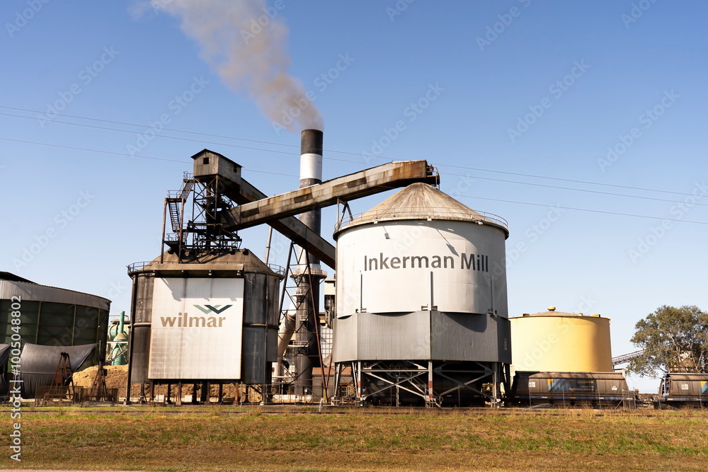 The Wilmar Inkerman sugar mill at Homehill in North Queensland ...