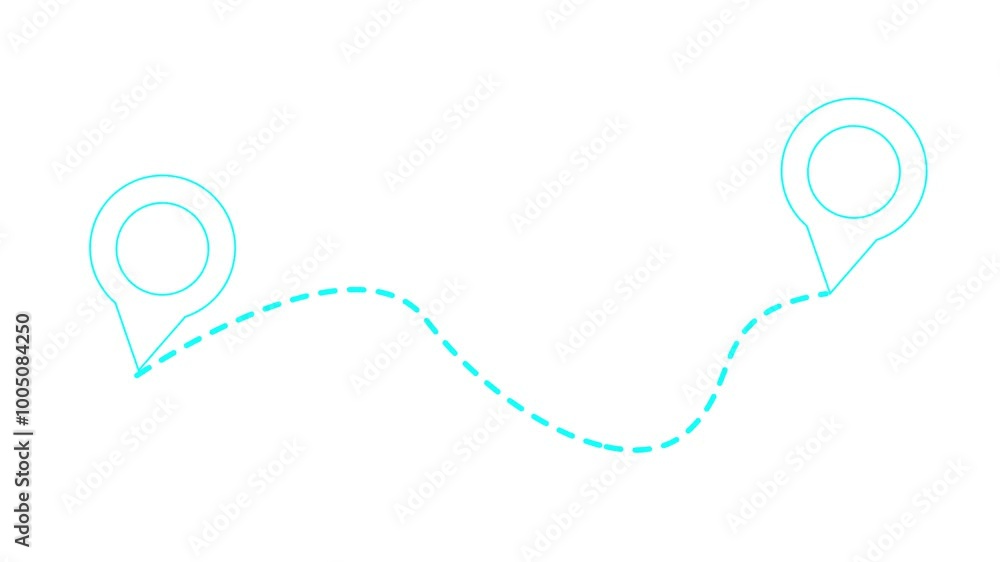 Abstract location icon animation background. A map pointer appears ...