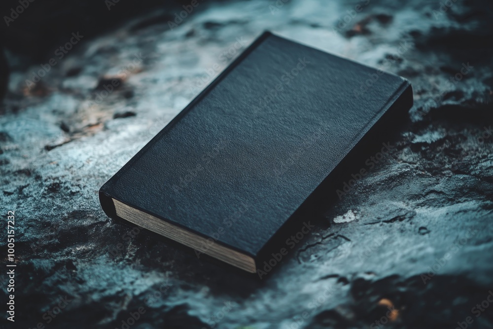 Stylish black book mockup featuring a dark and brooding aesthetic ...