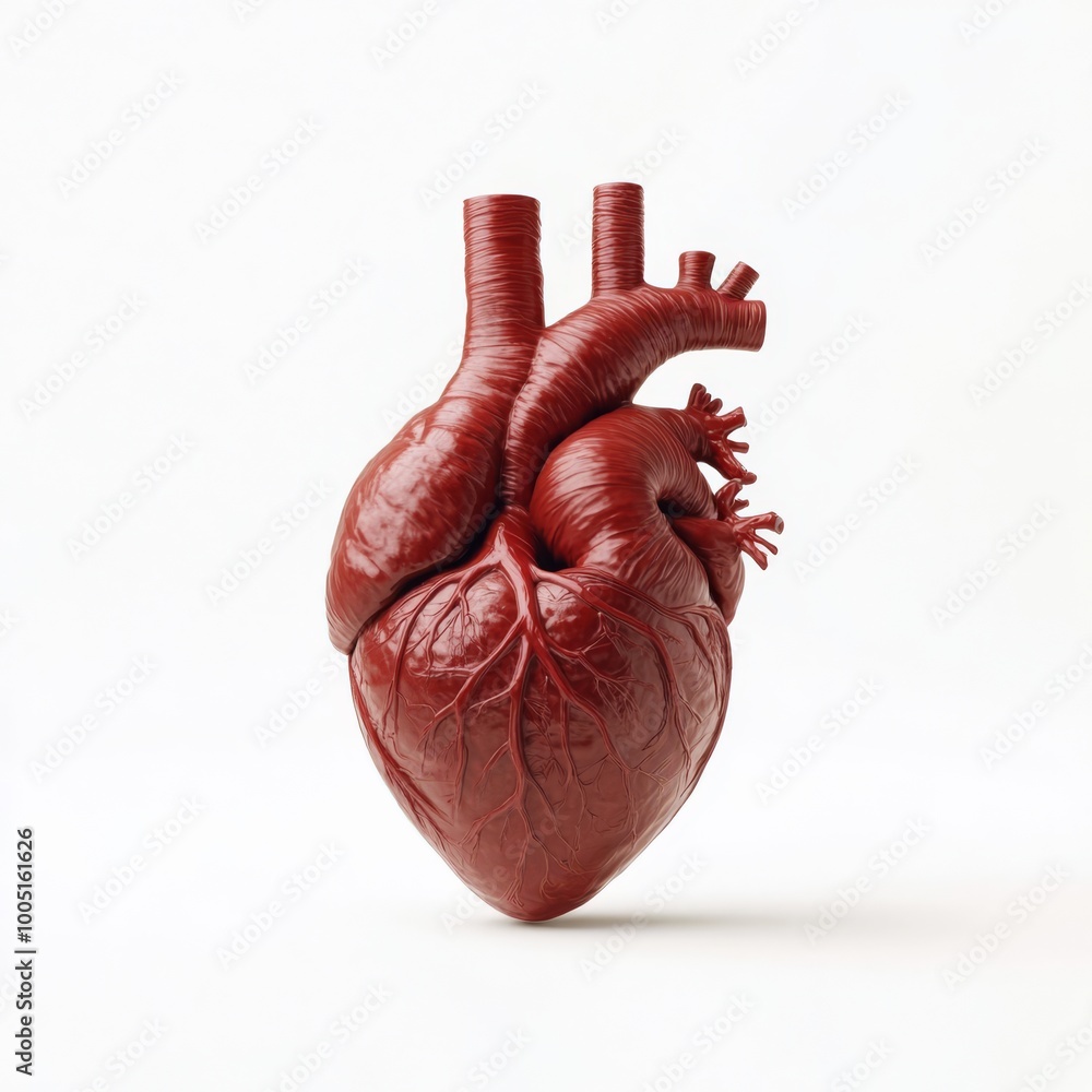 Clean and detailed digital illustration of a human heart with labeled ...