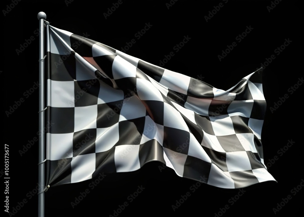 Racing flag animation on an alpha channel background, seamlessly ...