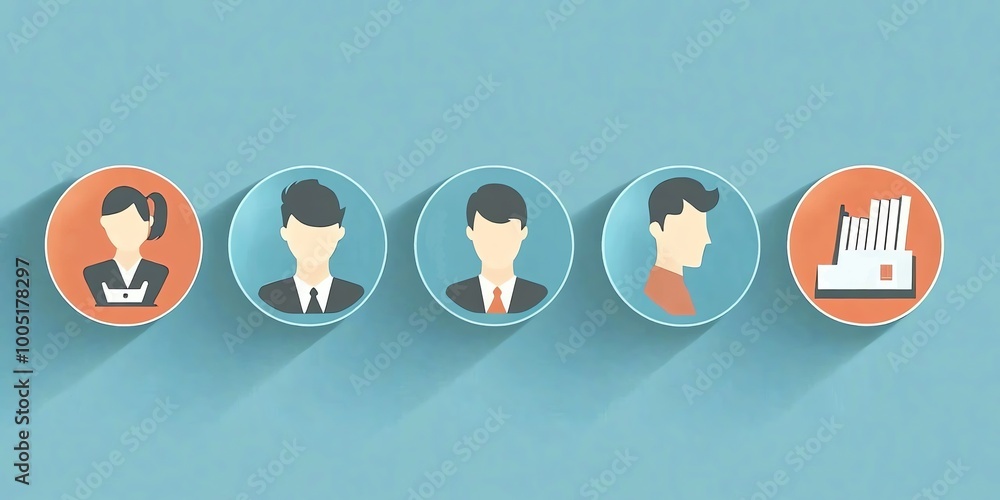 business logo on light blue background, representing different ...