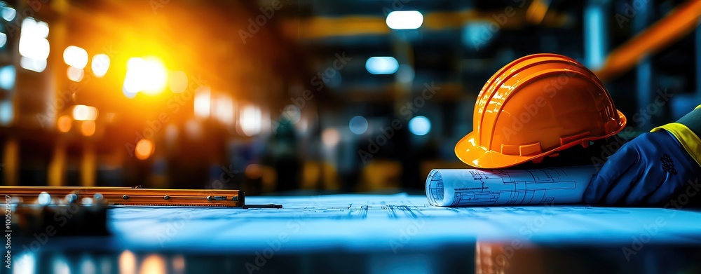 Engineer reviewing product blueprints while comparing with the final ...