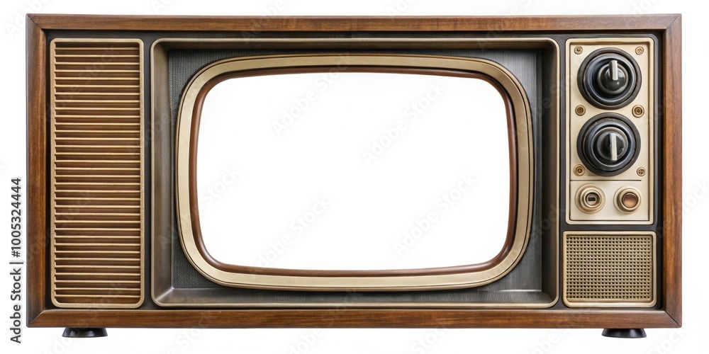 Retro TV frame with 43 aspect ratio, analog television, CRT screen and ...