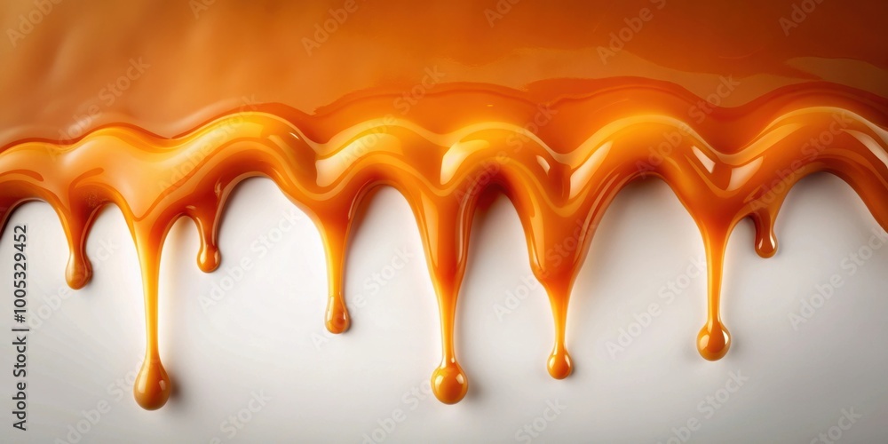 Dripping melted caramel sauce drops on background, caramel, sauce ...