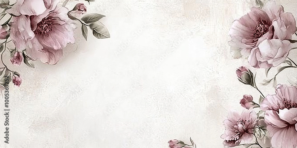 Wedding border frame, marriage backdrop floral edge pattern with empty ...