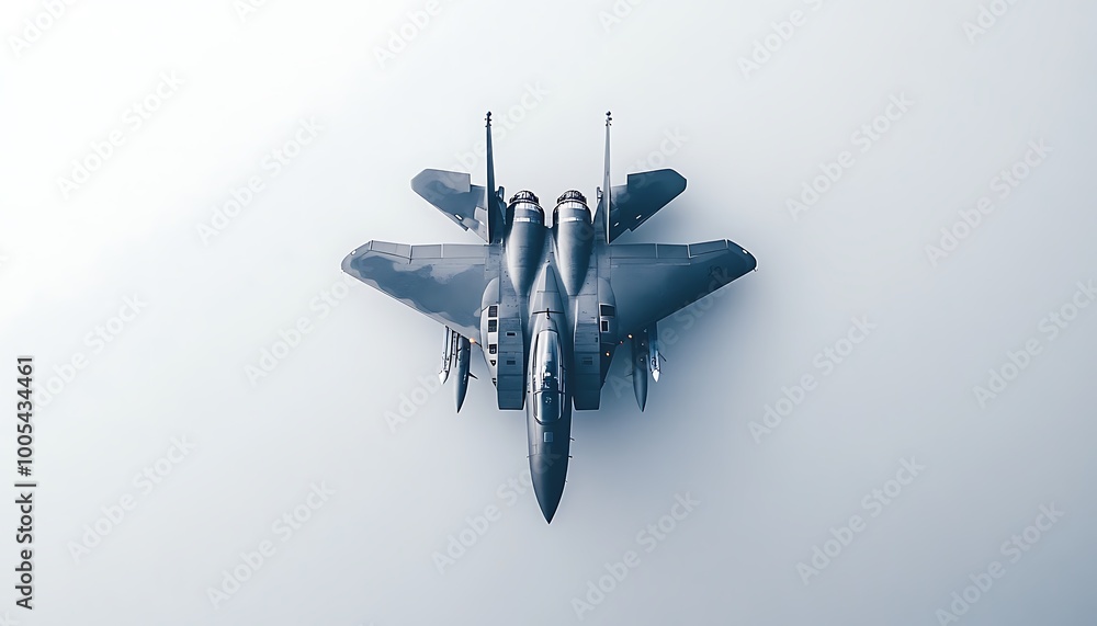 F-15 Eagle Fighter Jet Viewed from Above Stock Illustration | Adobe Stock