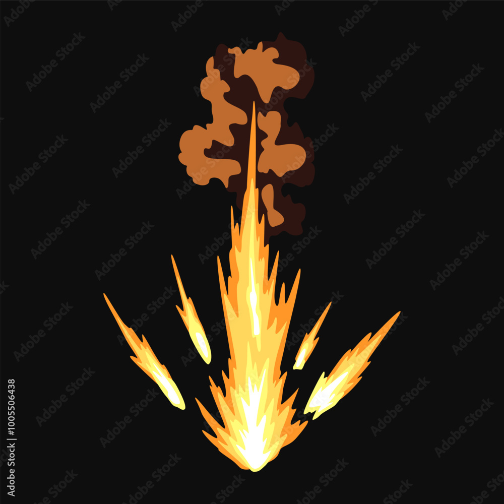 Gun flashe or gunshot animation. Fire explosion effect during the shot ...