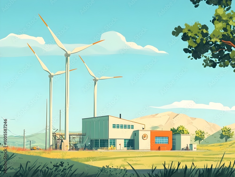 Minimalist animated portrayal of an eco friendly compact and efficient ...