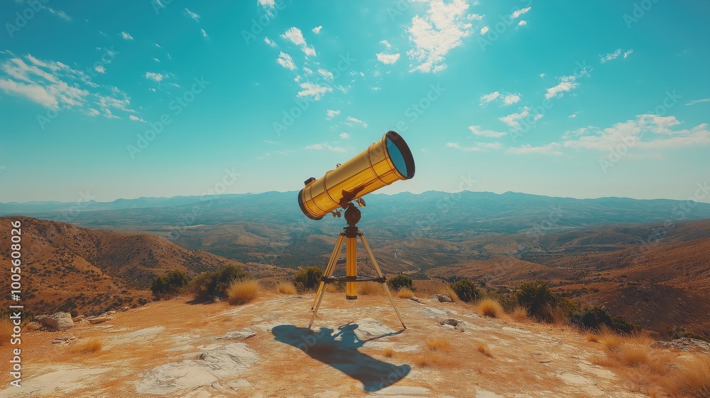 Telescope as a symbol of strategic insight Stock Photo | Adobe Stock