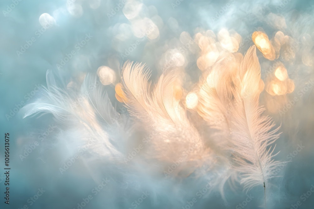 Ethereal cloud formation with delicate feathery tendrils shimmering ...