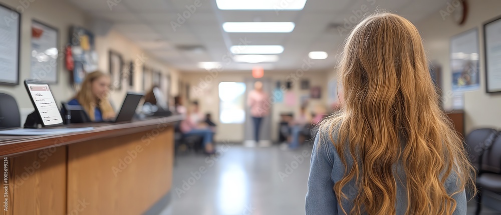 scenes of parents and their kids in doctor s office waiting rooms ...
