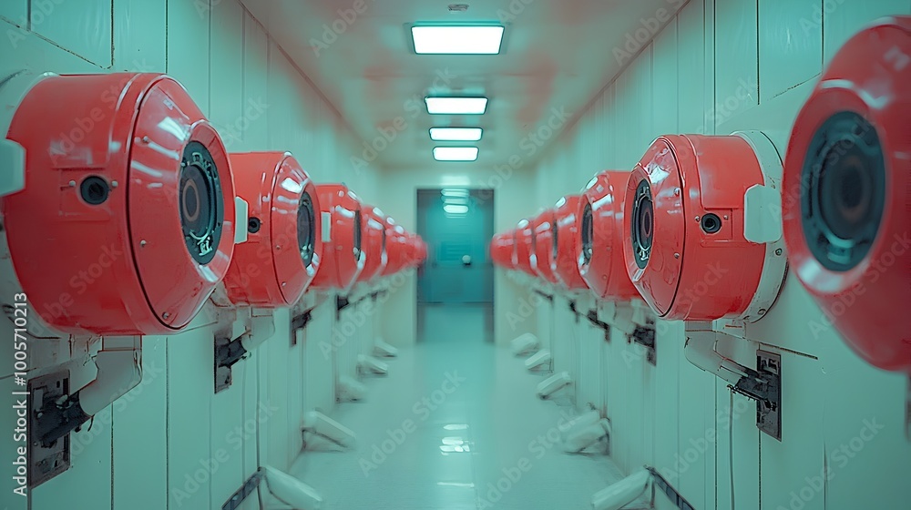 High Tech Security Scanner at Prison Entrance with Biometric ...