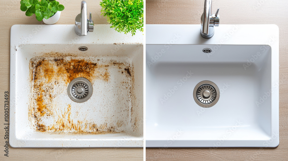 dirty sink before and after cleaning shows remarkable transformation ...