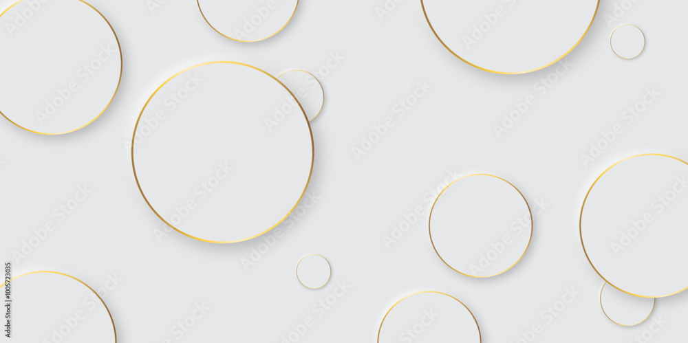Abstract grey geometric modern circle background design. golden stoke ...