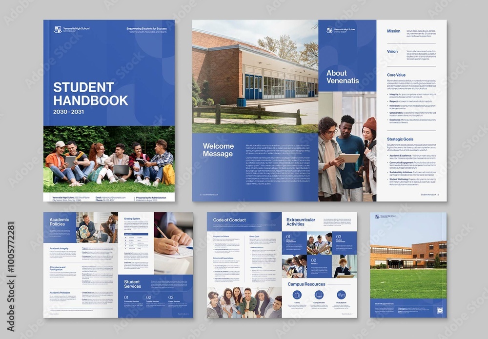 Student Handbook Layout Stock Template | Adobe Stock