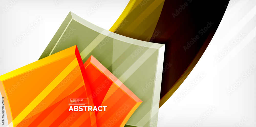 Round 3d shapes, plates background. Creative composition design ...