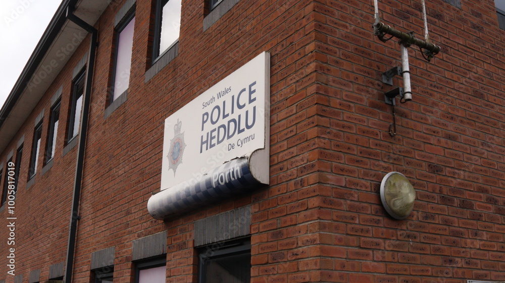 PORTH, MID GLAMORGAN, WALES, UK - SEPTEMBER 30, 2024: BRITISH POLICE ...
