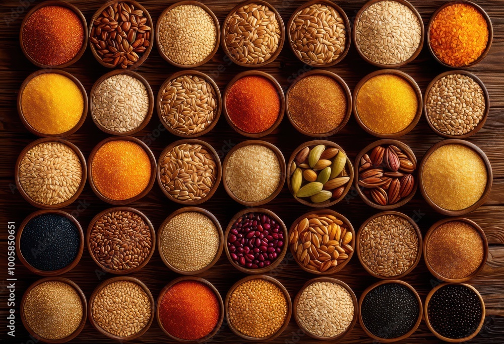 close image showcasing vibrant collection diverse grain varieties ...