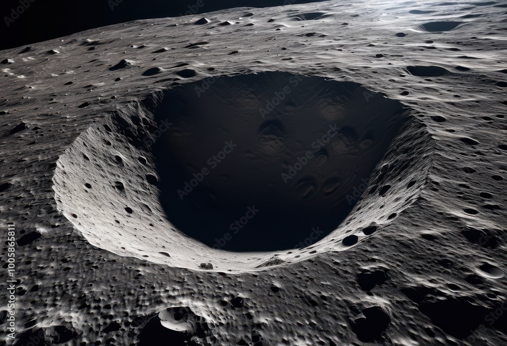 detailed close view surface highlighting sharp crater features textures ...