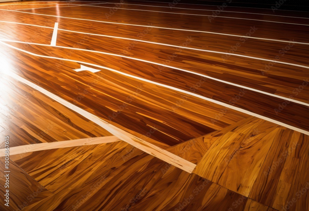 illuminated close basketball court surface showcasing textures patterns ...