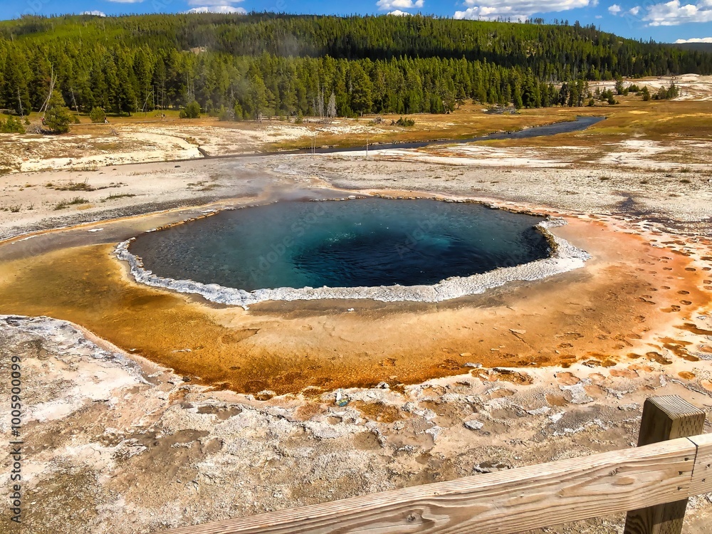 Crested Pool in Upper Geyser Basin in Yellowstone National Park Wyoming ...