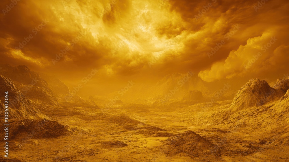 Venus surface depicted as rocky and barren, with volcanic plains hidden ...
