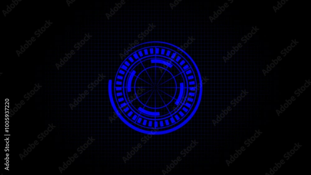 Radar HUD Screen Animation 4K. Motion graphic of colorful sonar radar ...