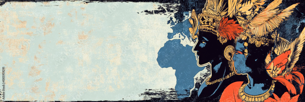 World Anthropology Day. Silhouettes of people in traditional clothes of ...