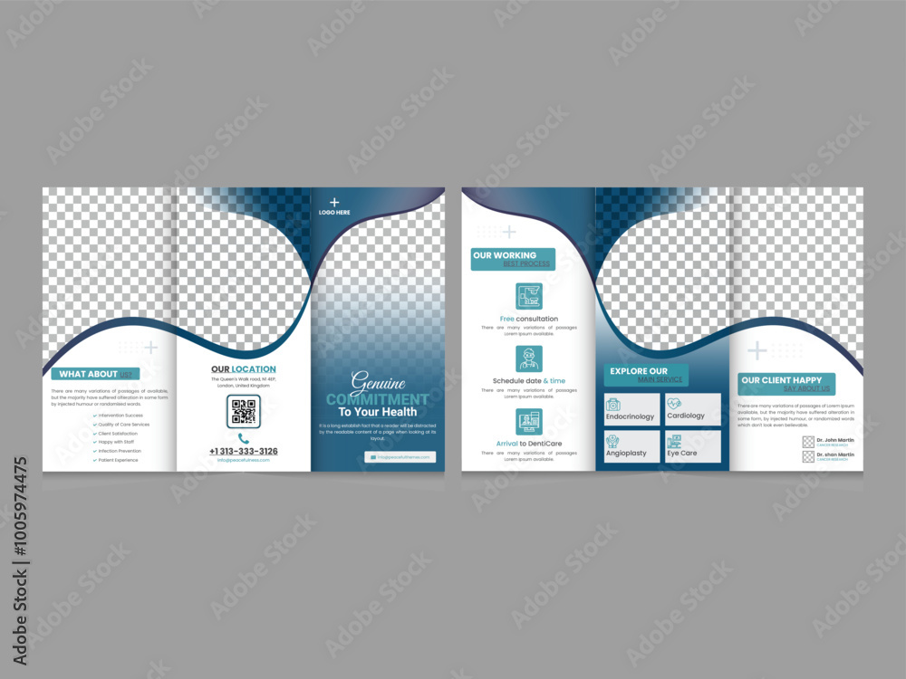 Poster creative professional medical vector tri-fold brochure template ...