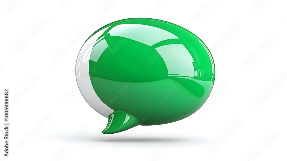 Clean WhatsApp chat bubble icon, vibrant green color, modern design ...