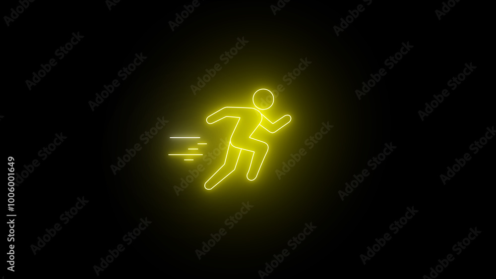 Neon line fast run icon, running icon illustration icon. run marathon ...