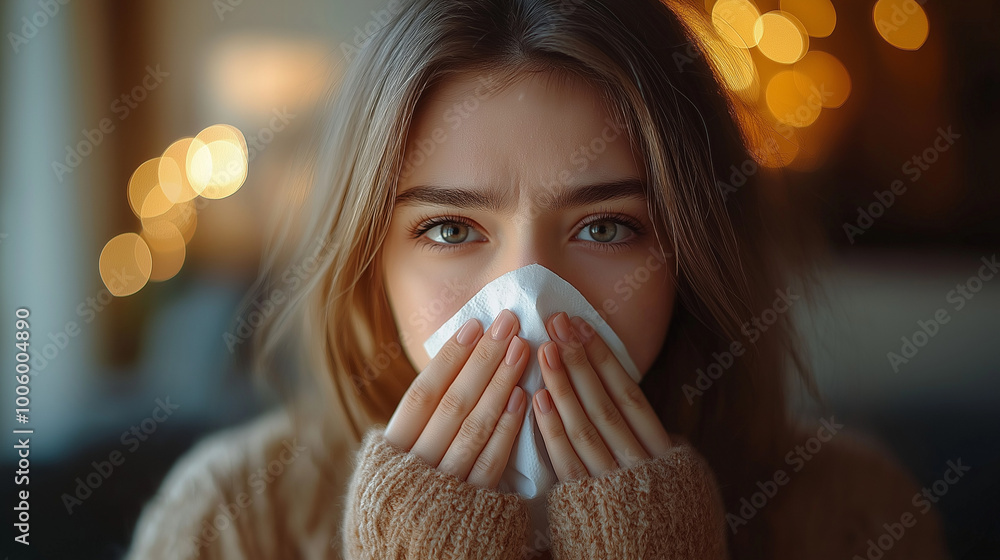 Female unhealthy Sickness, asian young woman, girl unwell and coughing ...