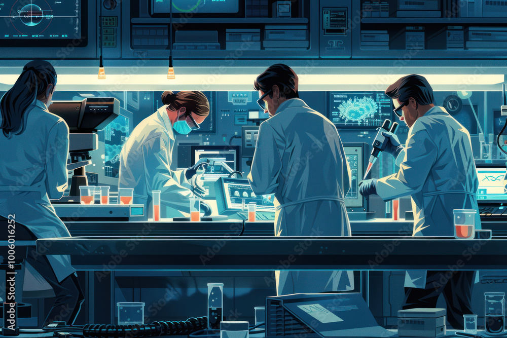 scientists conducting experiments to observe adaptive evolution in a ...