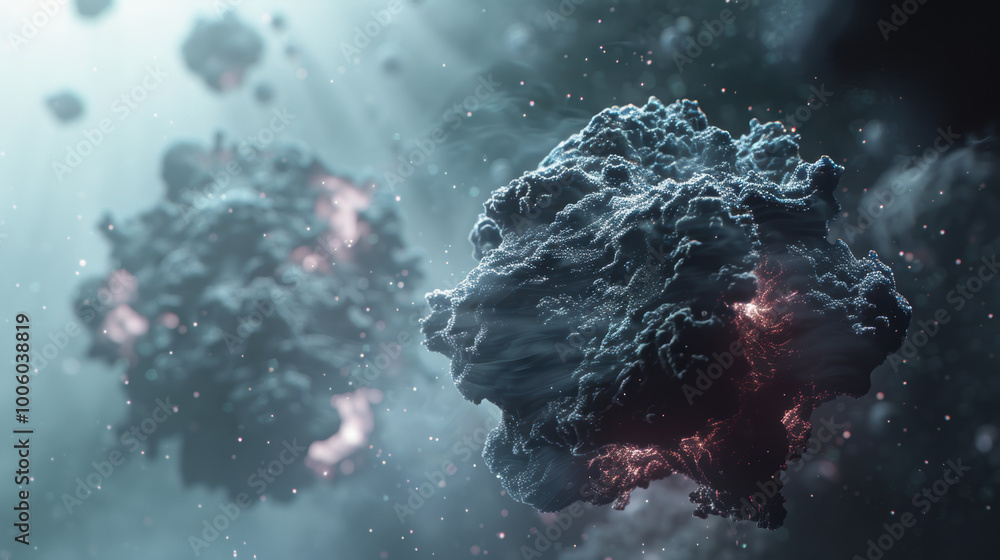 Close-up of decaying single cell with visible disintegration ...