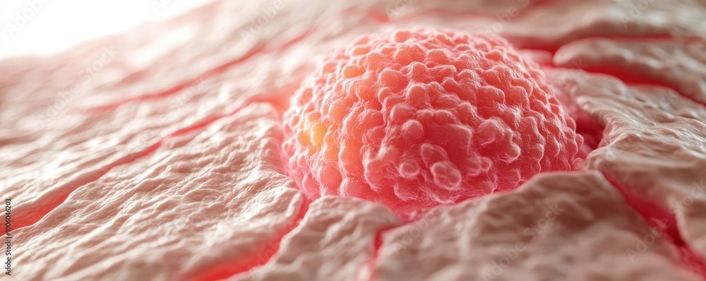 3D model of a basal cell carcinoma on the surface of the skin ...