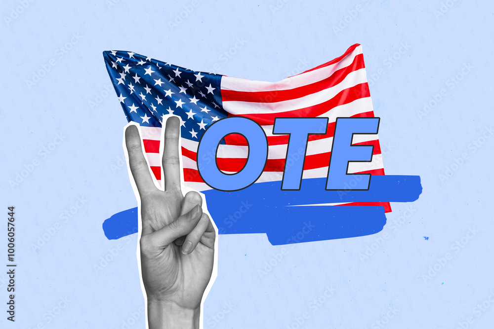 Composite trend artwork 3D photo collage of call election choice ...