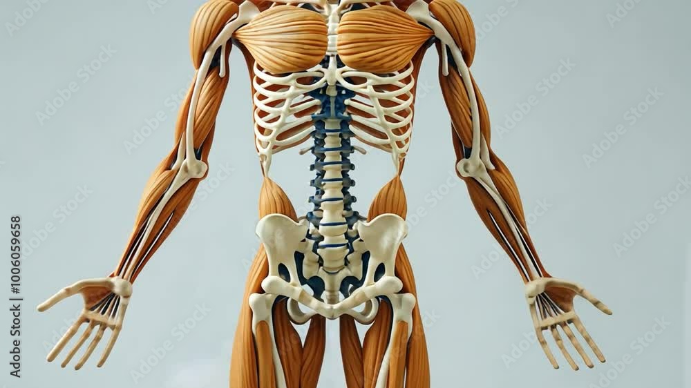 A detailed view of the human body in structural balance, highlighting ...